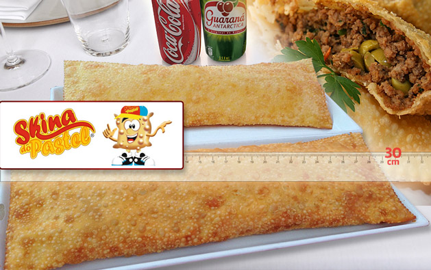 Pastel GIGANTE 30cm (Carne ou Frango) + Refri Lata!